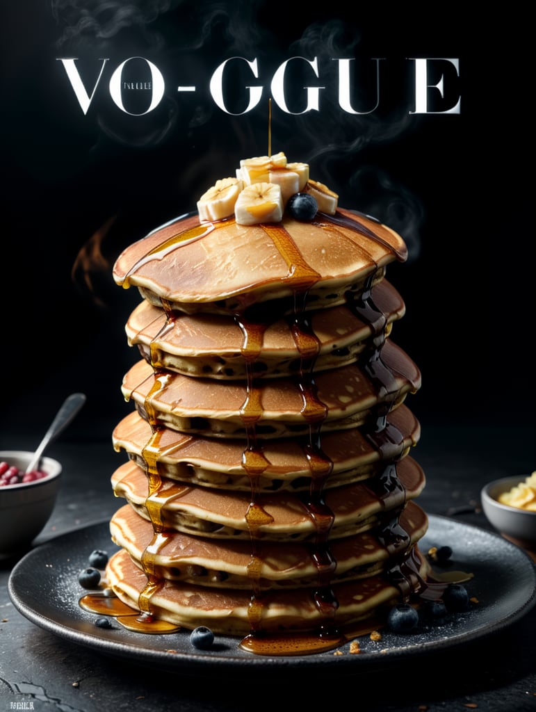 Premium Free ai Images | stack of pancakes on the cover of vogue