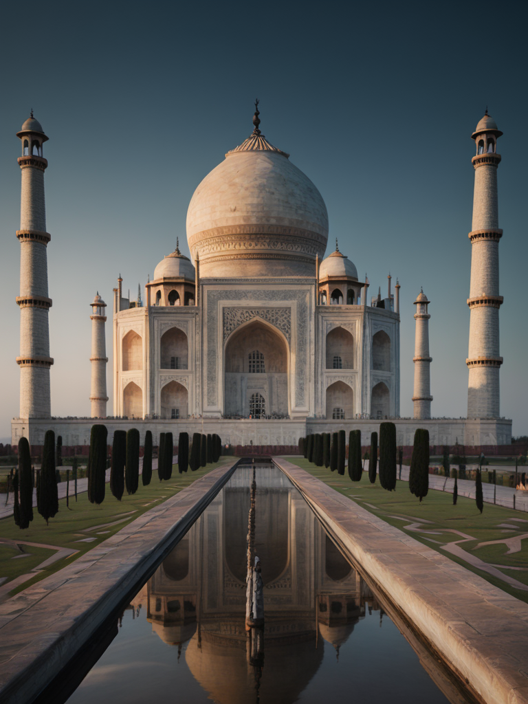 Lumenor AI Image Generation - taj mahal pink purple sunset