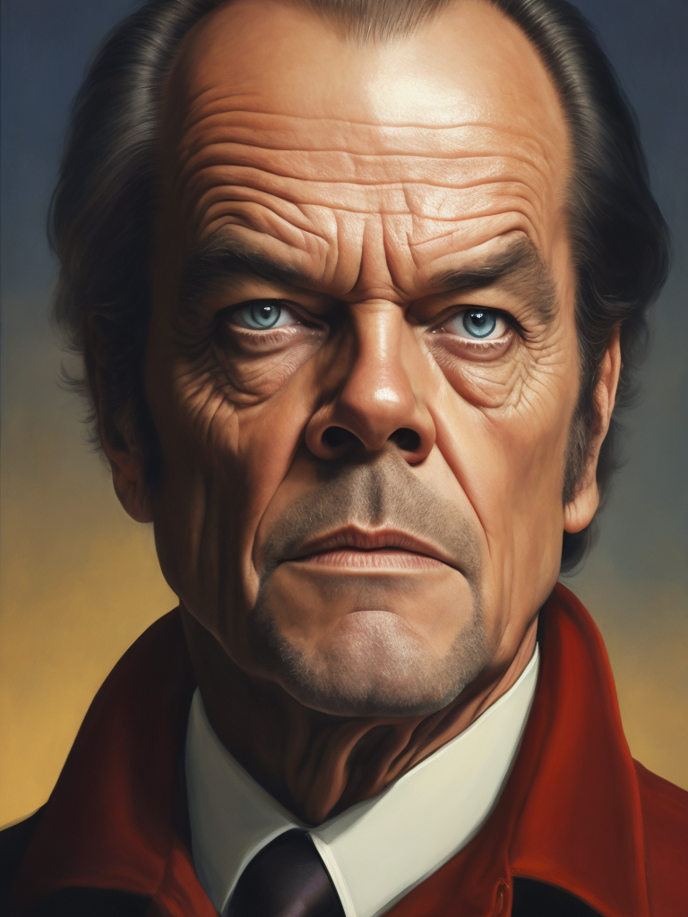 Lumenor AI Image Generation - jack nicholson hero portrait illustration ...