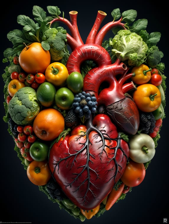 Premium Free ai Images | human heart made of fruits and vegetables
