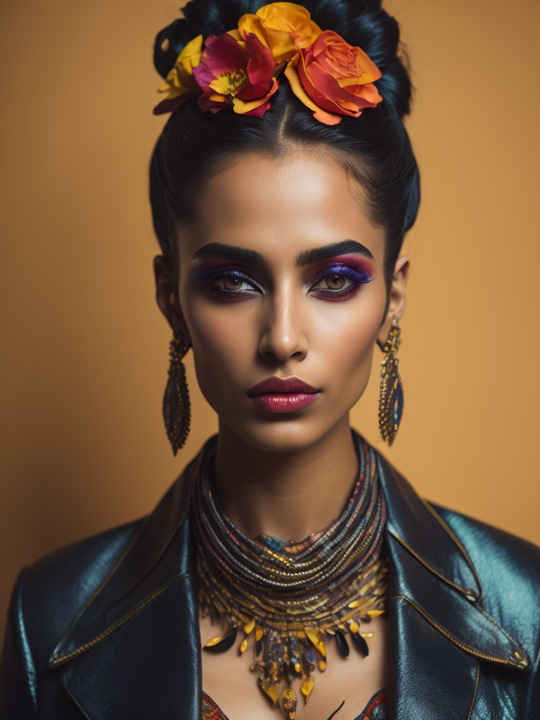 Premium Free ai Images | portrait of hindi zahra bright and saturated ...