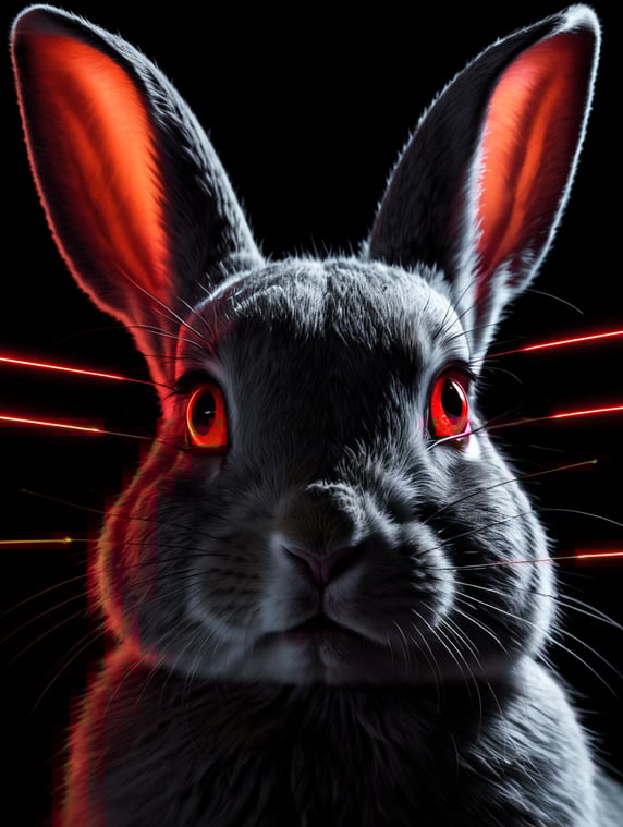 Premium Free ai Images | bunny shooting red lasers form eyes