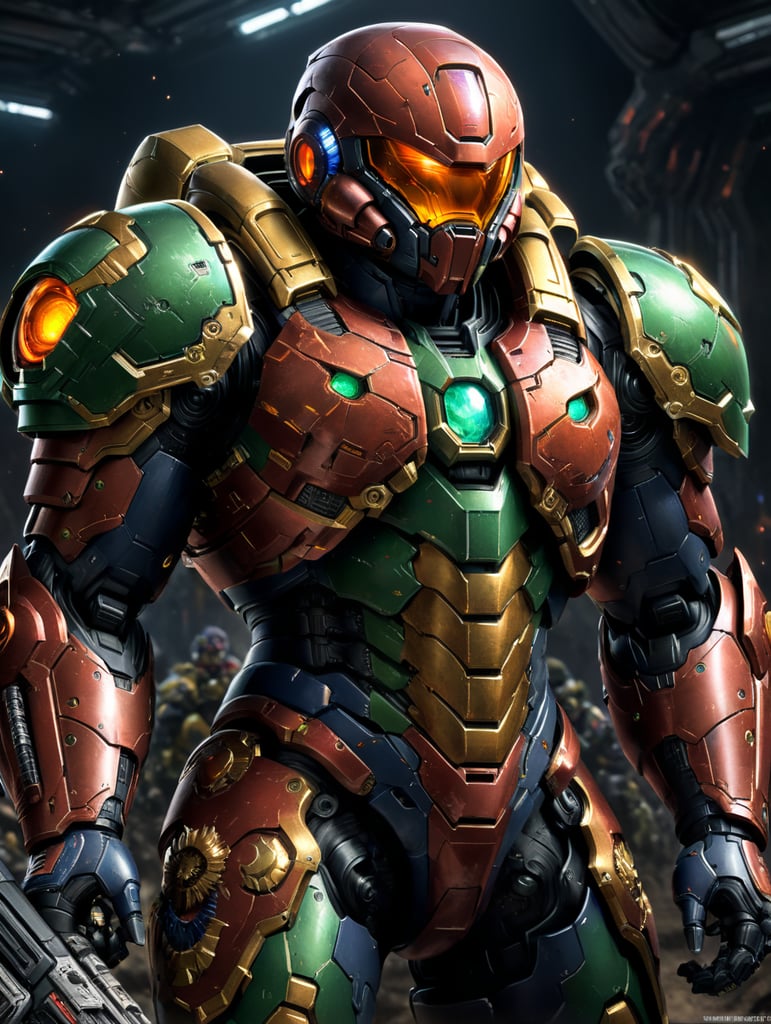 Premium Free ai Images | chozo battle suit from metroid mixed with ...