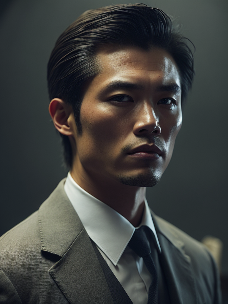 Premium Free ai Images | portrait of chinese mafia boss in formal suit ...
