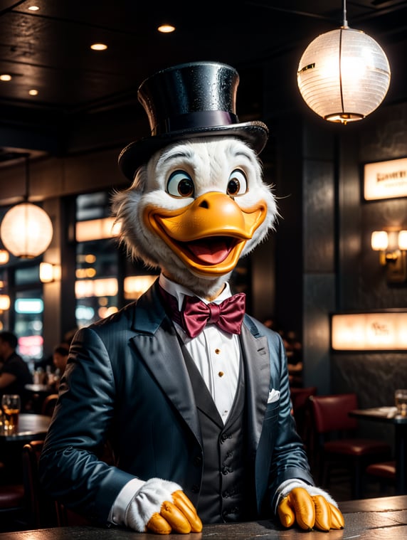 Premium Free ai Images | photo of scrooge mcduck tanuet micron in hand ...