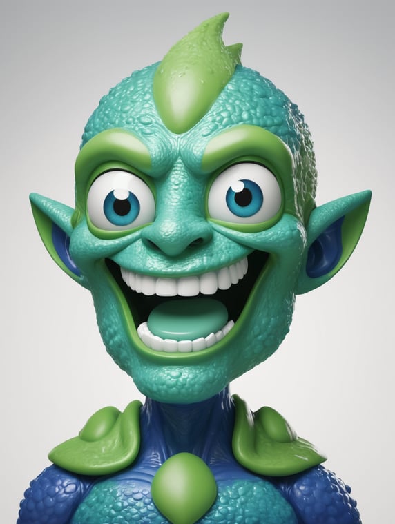 Premium Free ai Images | green and blue skin eistain mascot