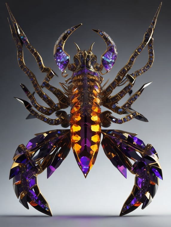 Premium Free ai Images | crystal scorpion in swarovski style vibrant ...
