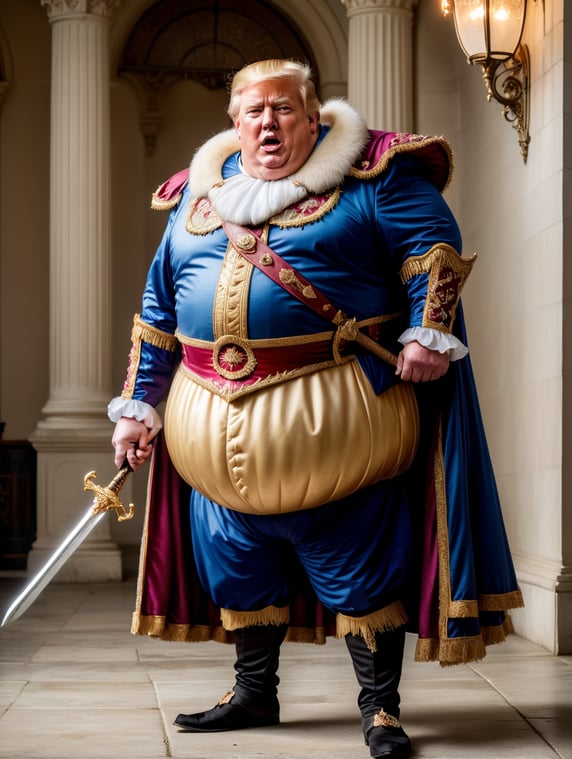 Premium Free ai Images | full body portrait of massively obese donald ...