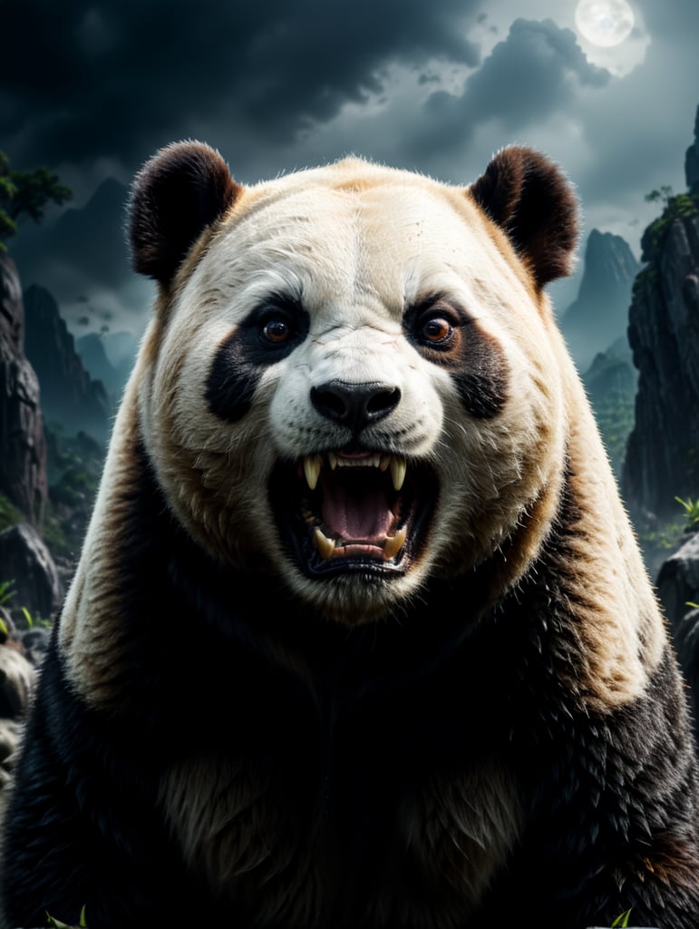 Premium Free ai Images | panda bear angry