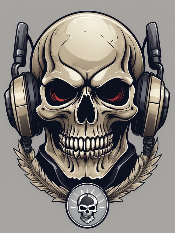 Premium Free ai Images | skull detailed esports gaming logo vector image