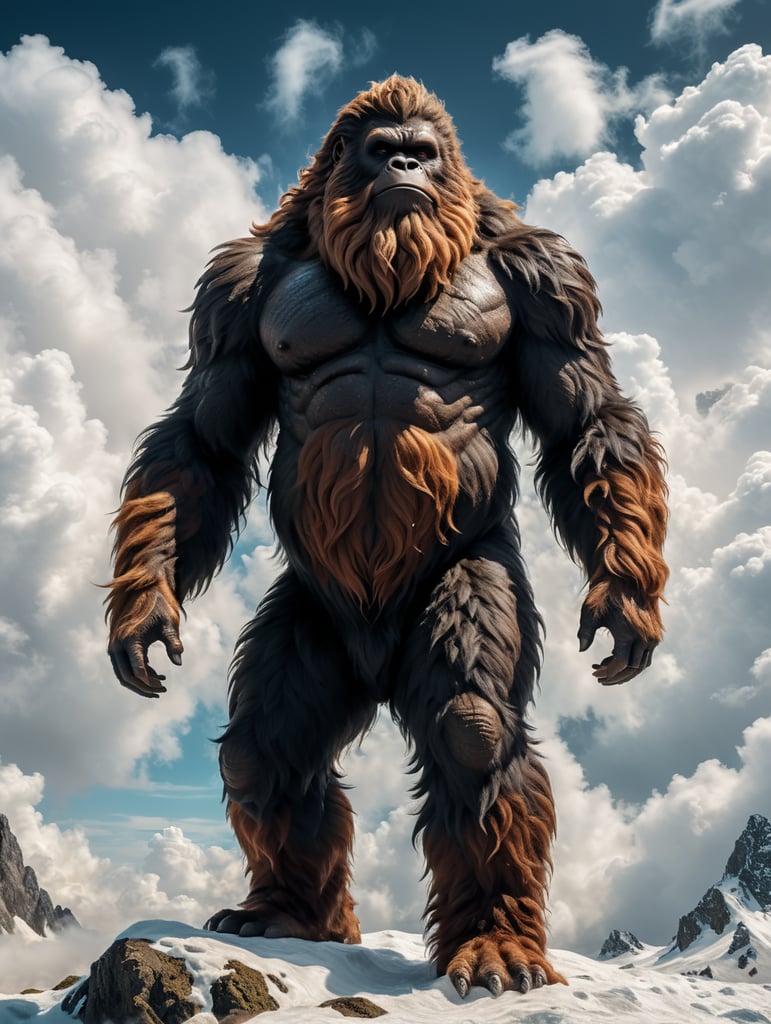 Premium Free ai Images | minimalist sasquatch haute couture full body ...