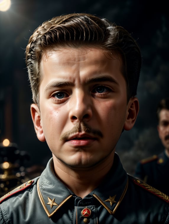 Premium Free ai Images | portrait of joseph stalin as kid month old ...