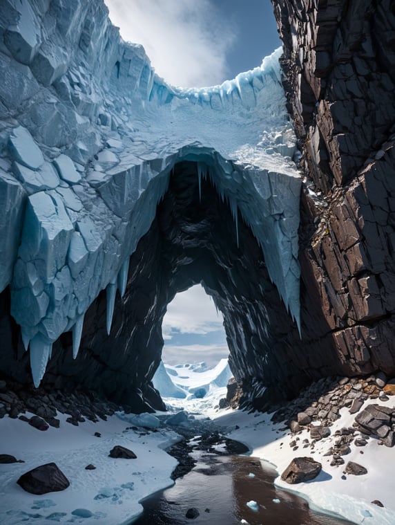 Premium Free ai Images | behind the ice wall antarctica ice belt ...