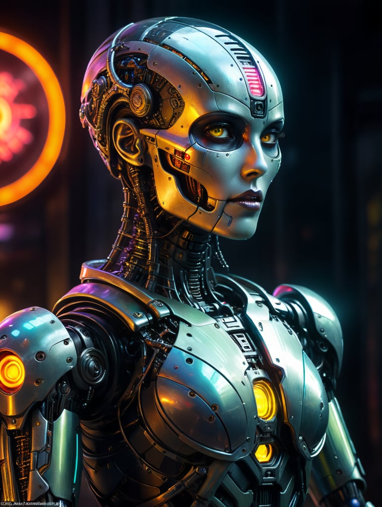 Premium Free ai Images | neon city scape blade runner humanoid female ...