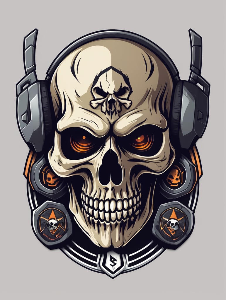 Premium Free ai Images | skull detailed esports gaming logo vector image