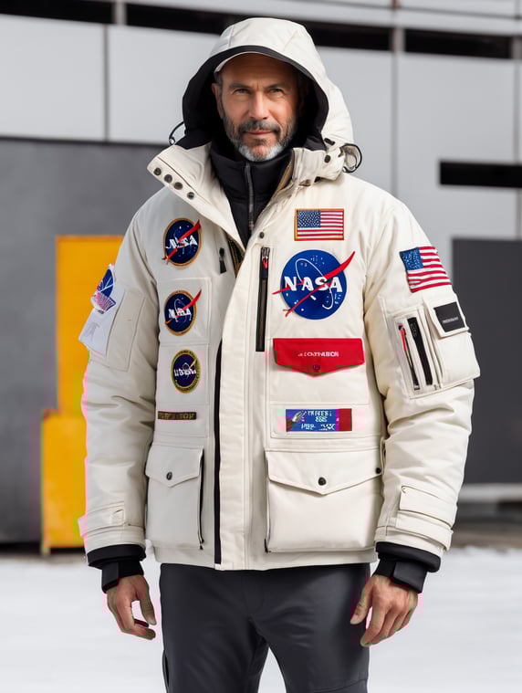 Premium Free ai Images | photo of nasa style winter jacket designed by ...