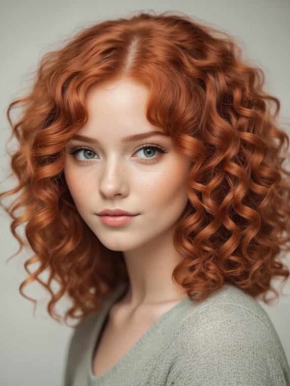 Premium Free ai Images | ruda dziewczyna kreconych łosach
