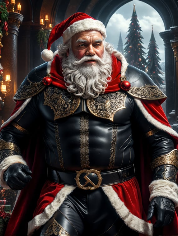 Premium Free ai Images | santa with black costume