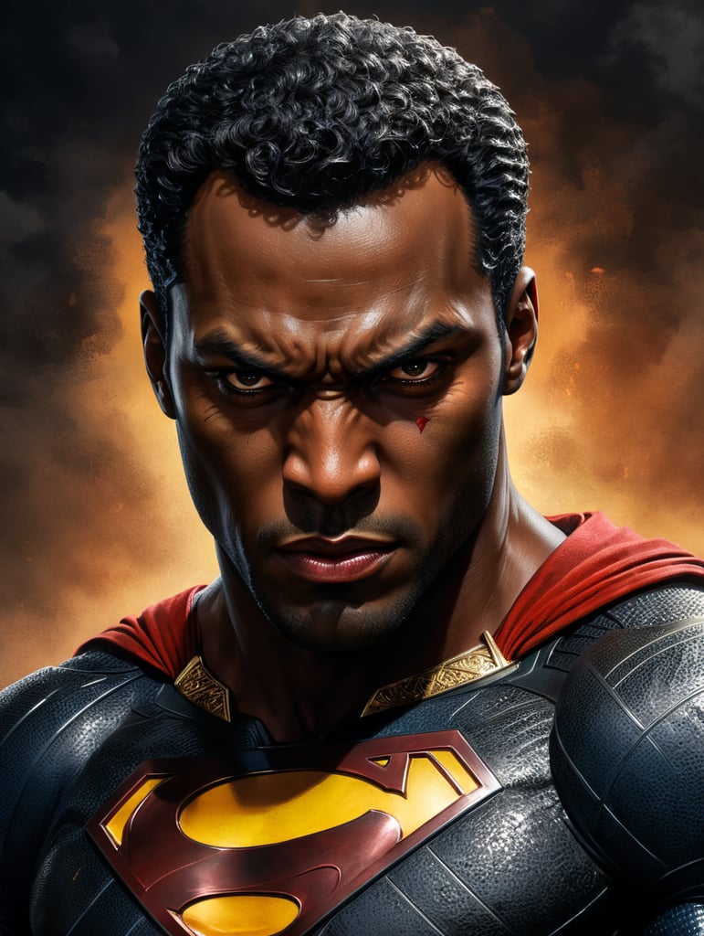Premium Free ai Images | black superman hero portrait comics marvel ...