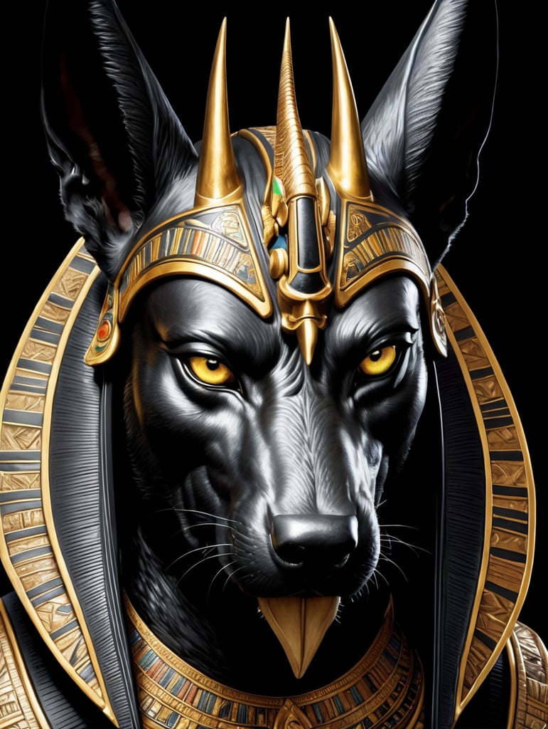 Premium Free ai Images | egyptian god anubis portrait hyper realistic ...