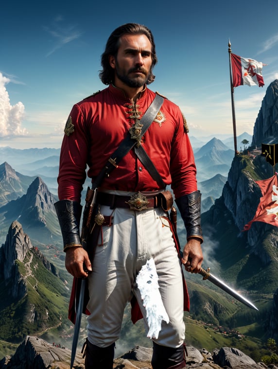 Premium Free ai Images | old giuseppe garibaldi wearing red th century ...