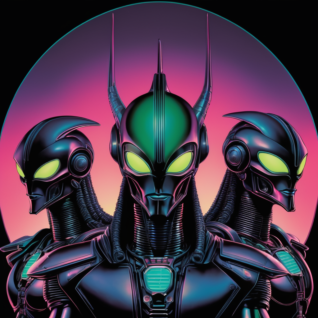 Premium Free ai Images | ufo heavy metal art alien de hierro ...