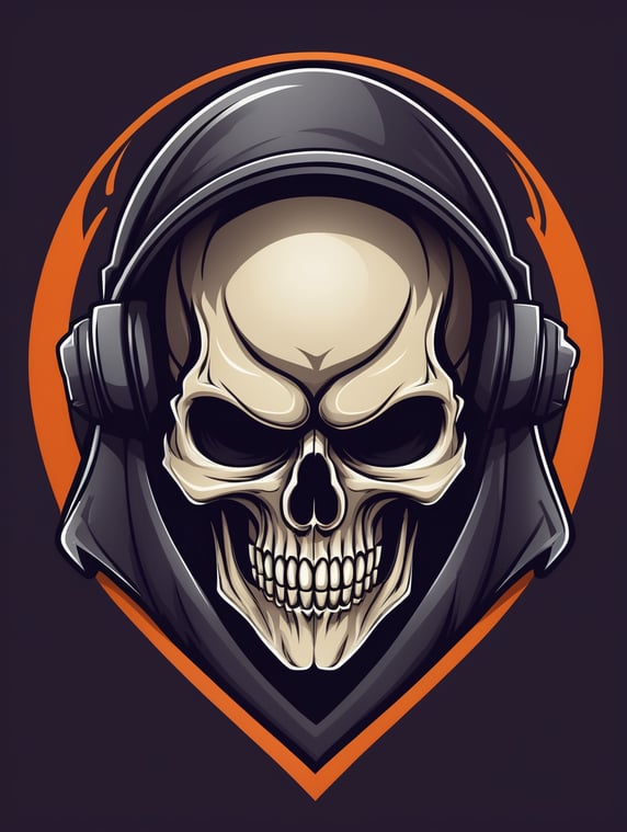 Premium Free ai Images | skull reaper mascot logo design esport ...