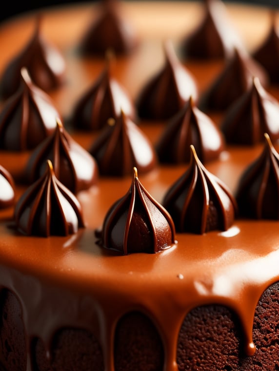 Premium Free ai Images | macro photography of chocolate cake the camera ...