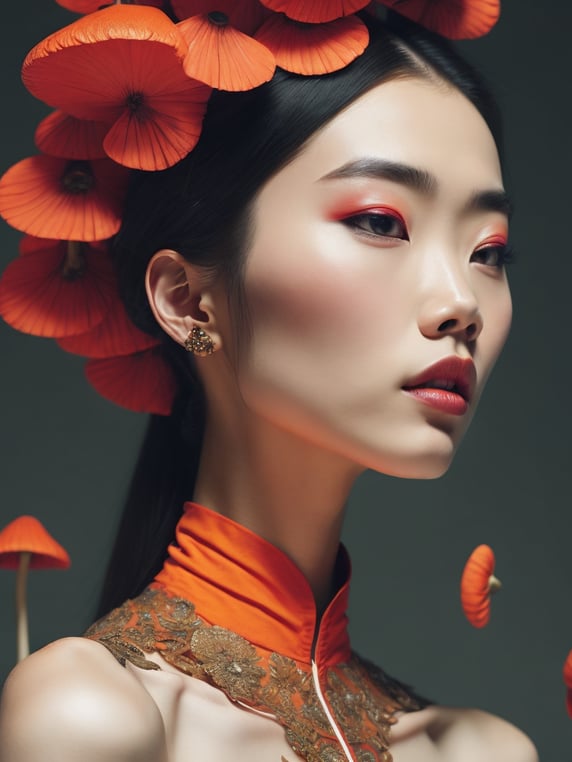 Premium Free ai Images | pretty chinese model with hallucination ...