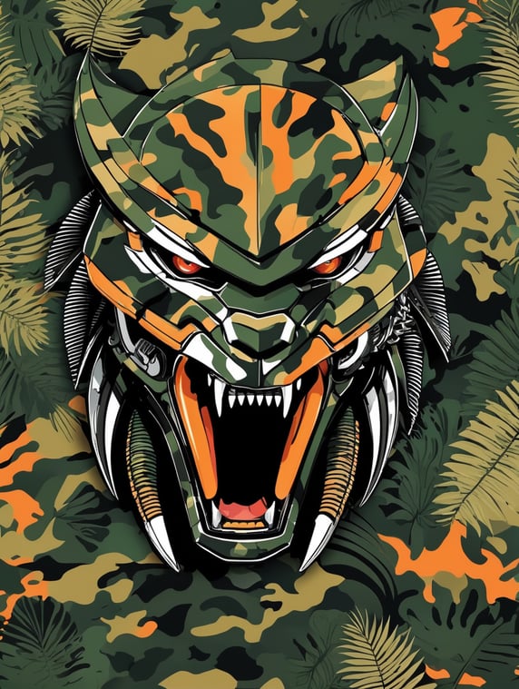 Premium Free ai Images | predator camouflage pattern vector art modern