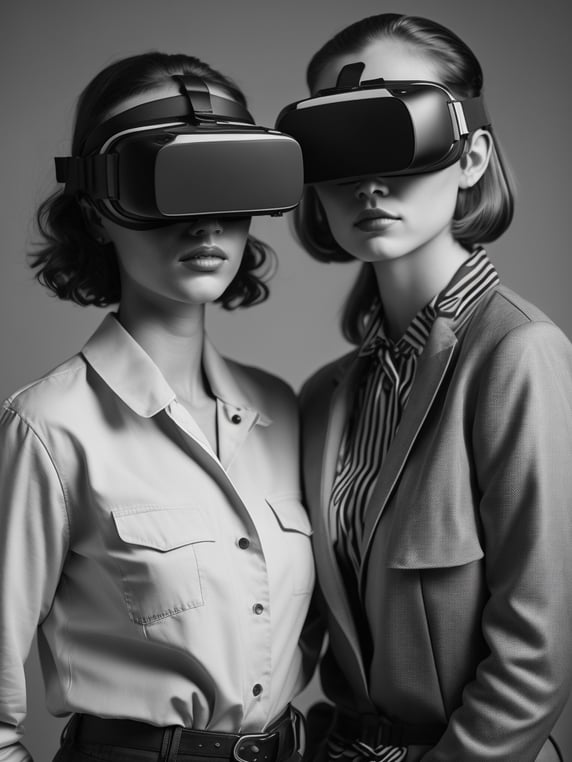 Premium Free ai Images | portrait of girls wearing prototype virtual ...