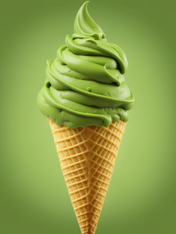 Premium Free ai Images | green ice cream cone