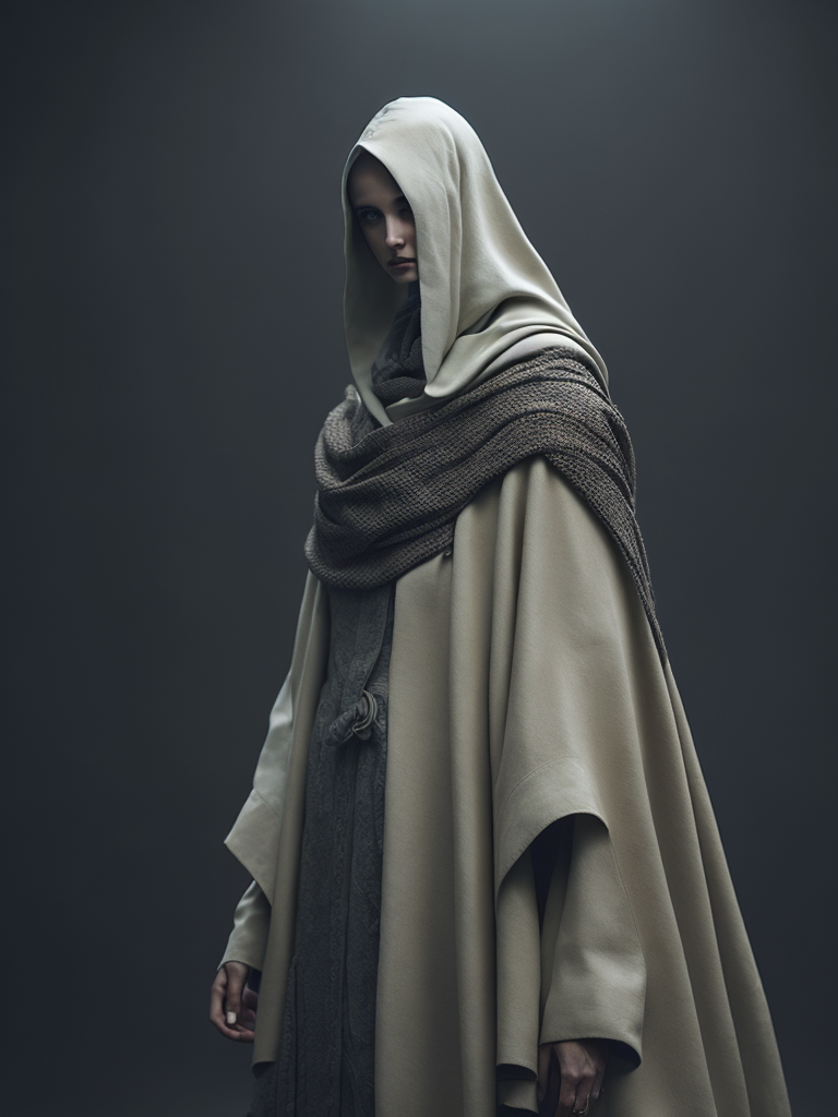 Lumenor AI Image Generation - faceless white clothed wizard