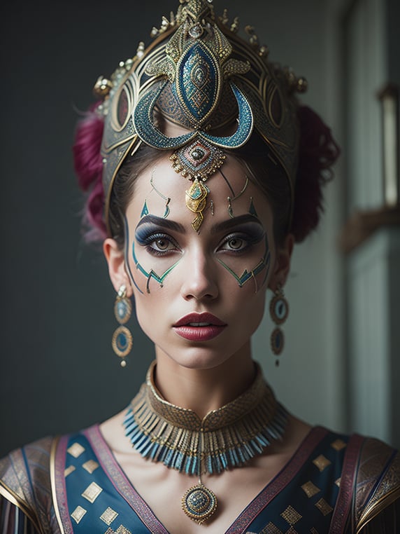 Premium Free ai Images | epic portrait of tvenetian harlequin female ...