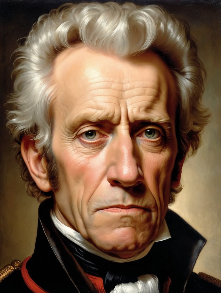 Premium Free ai Images | portrait of andrew jackson by rembrandt ...