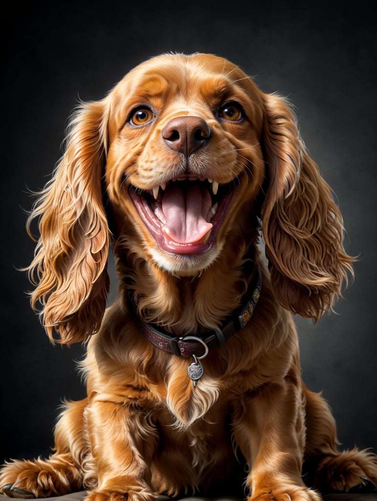 Premium Free ai Images | cocker spaniel smiling sitting see front ...