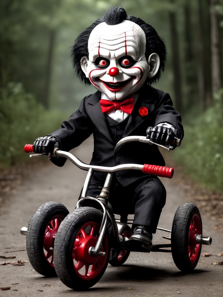 Premium Free ai Images | billy the puppet from the movie saw drifting ...