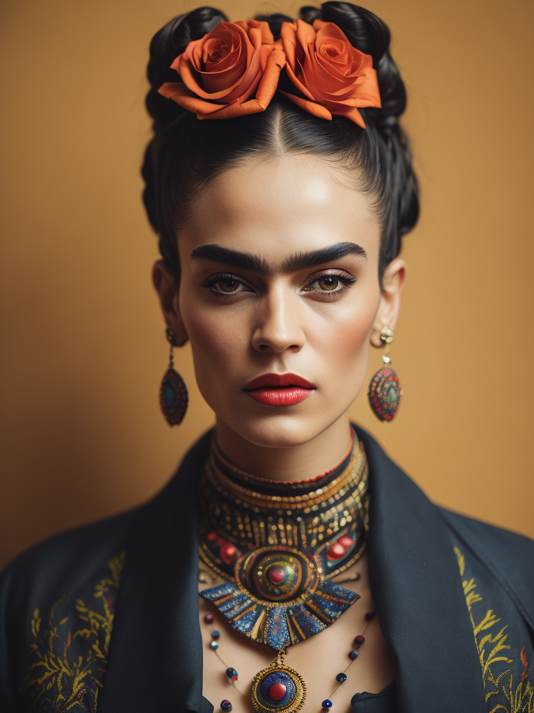 Lumenor AI Image Generation - portrait of frida kahlo bright and ...