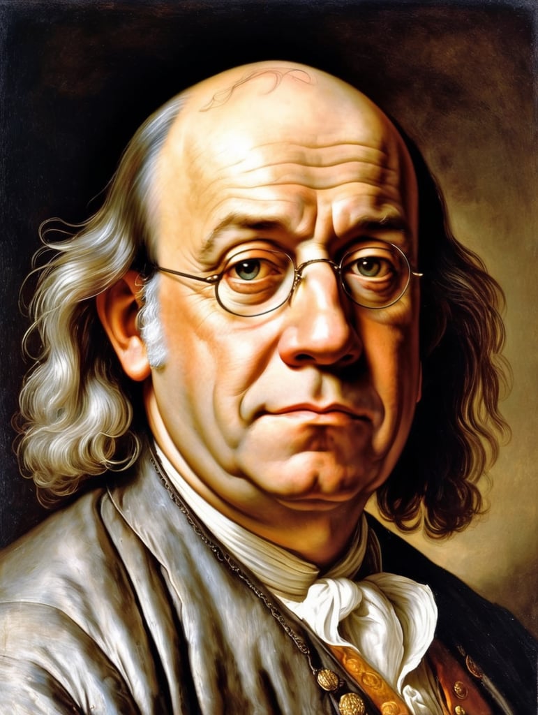 Premium Free ai Images | portrait of benjamin franklin by rembrandt ...