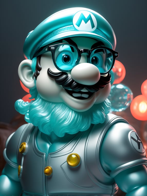 Premium Free ai Images | an image of mario bros in glasses in the style ...