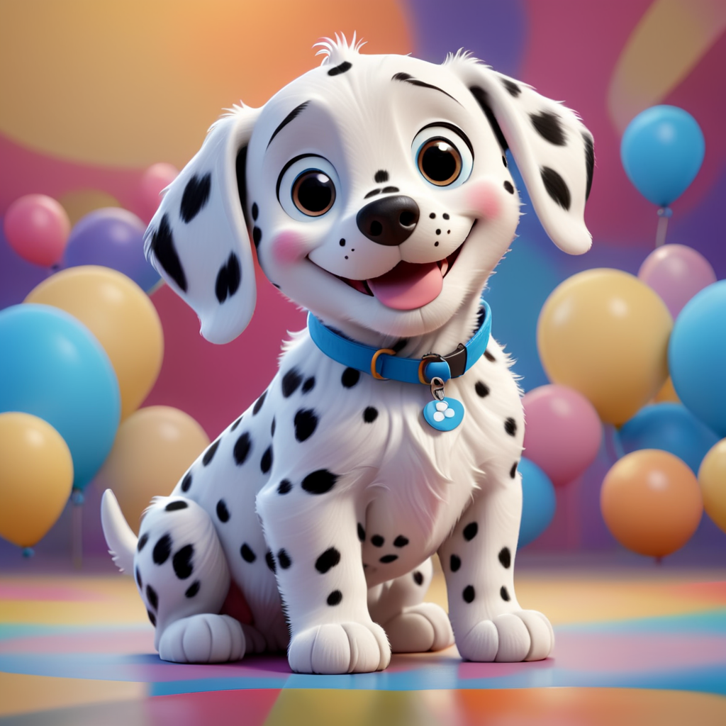 Lumenor AI Image Generation - happy puppy dalmatian dog like in pixar ...