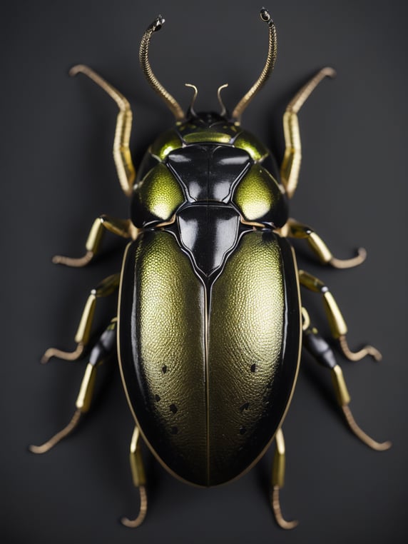 Premium Free ai Images | beautiful beetle metallic gold and lime green ...