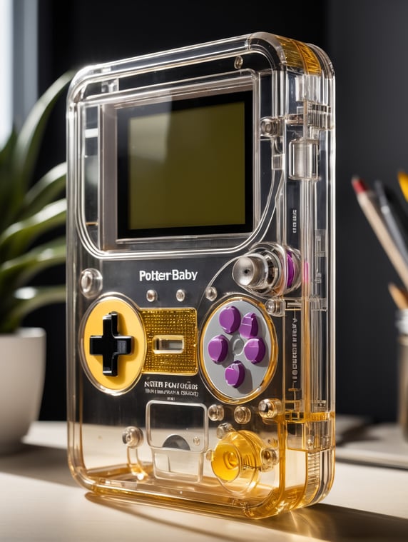 Premium Free ai Images | see through polycarbonate game boy designed by ...