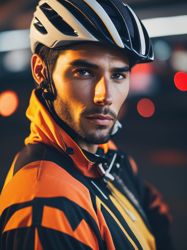 Lumenor AI Image Generation - portrait of cyclist bright and saturated ...
