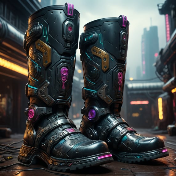 Premium Free ai Images | cyberpunk magnetic boots