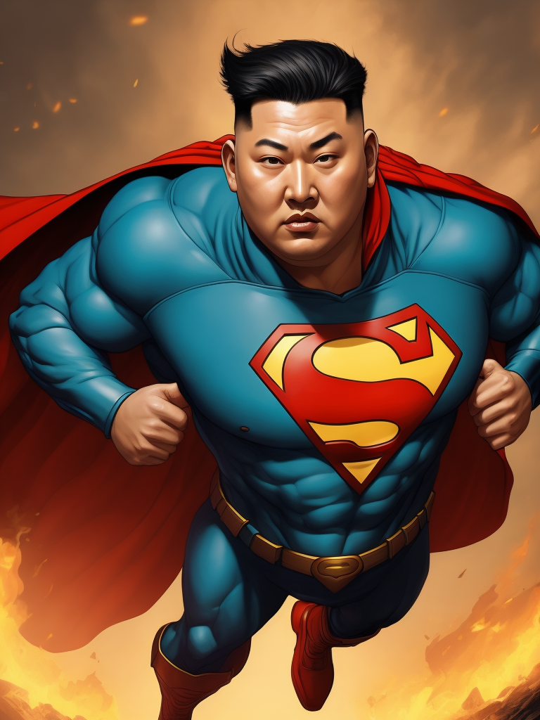 Premium Free ai Images | kim jong un superman hero portrait comics ...