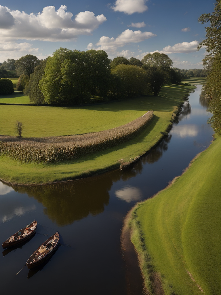 Lumenor AI Image Generation - modern day ducth countryside canals and ...