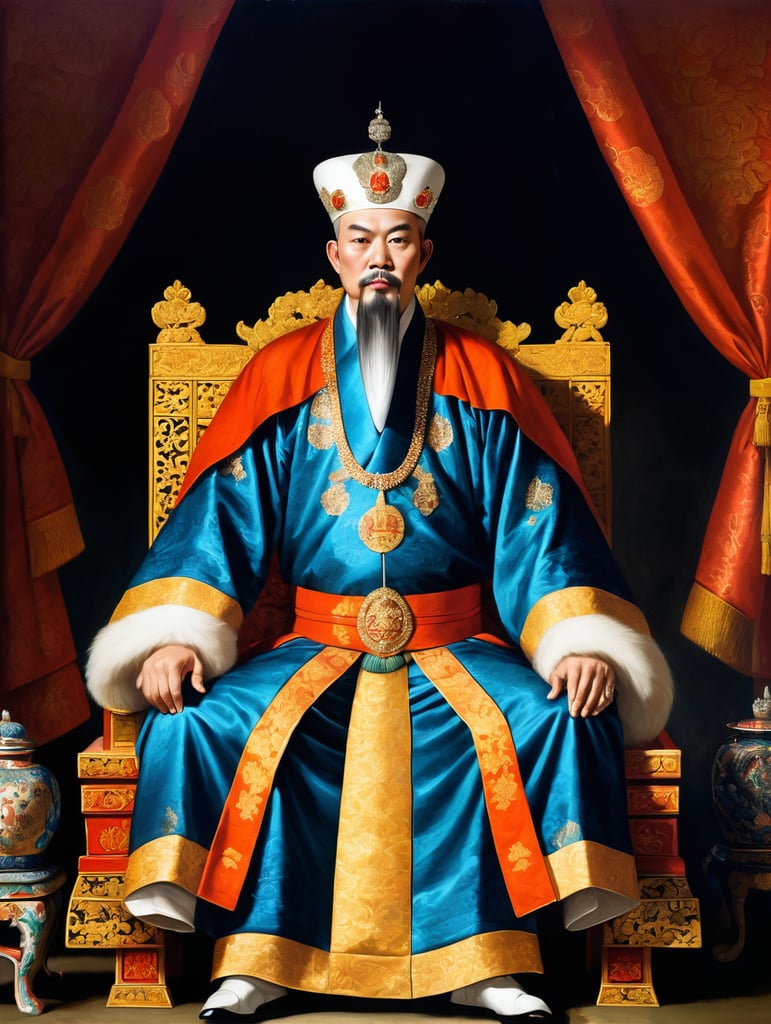 Premium Free ai Images | an th century painting of vietnamese emperor ...