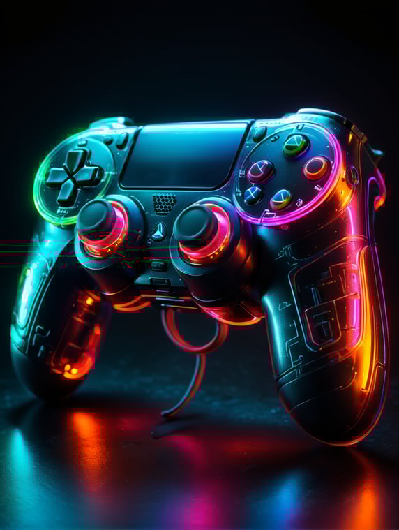 Premium Free ai Images | design futuristic neon colored gaming ...