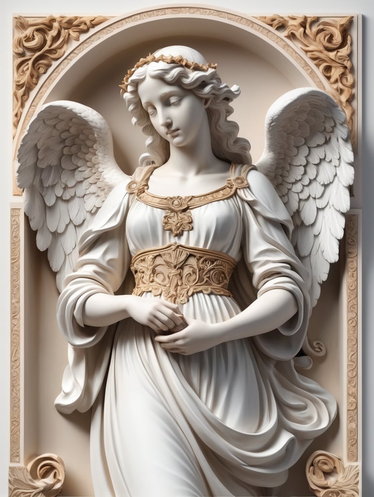 Premium Free ai Images | angel in renaissance style on white background ...